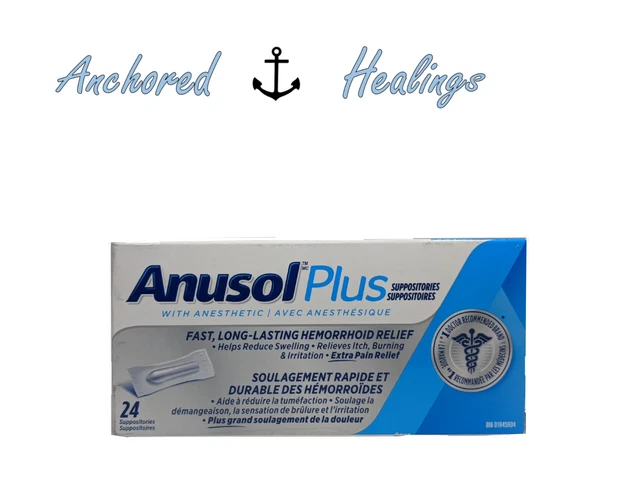 ANUSOL PLUS EXTRA Pain Relief Anesthetic Hermorrhoid 24 Suppositories ...