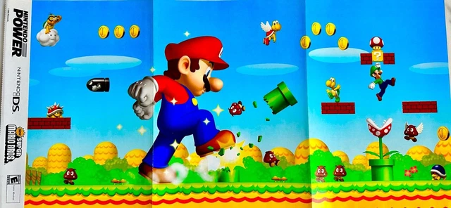 AUTHENTIC NINTENDO POWER Poster VTG 22x11 Super Mario Bros New DS ...