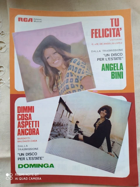 ANGELA BINI &TU Felicita'" - Dominga "Dimmi Cosa Aspetti Ancora" - 1970 ...