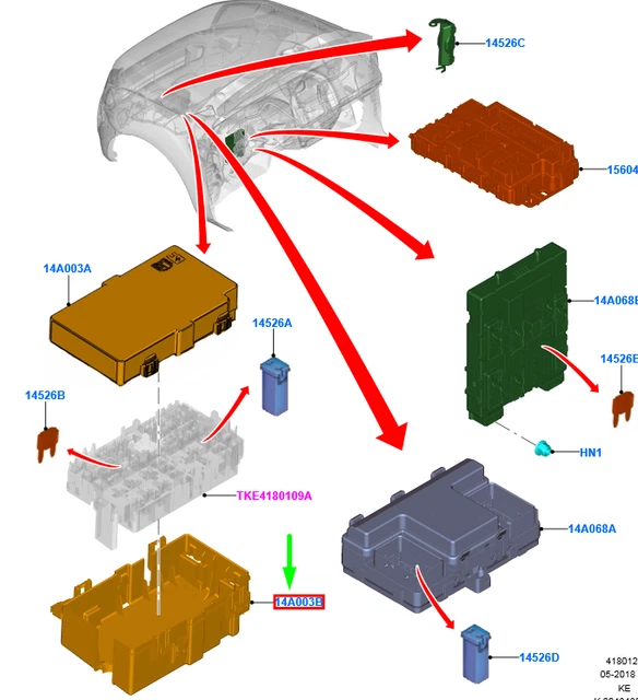 FORD RANGER T6 MK1 Fuse Junction Panel Housing Cover 5346267 NEW ...
