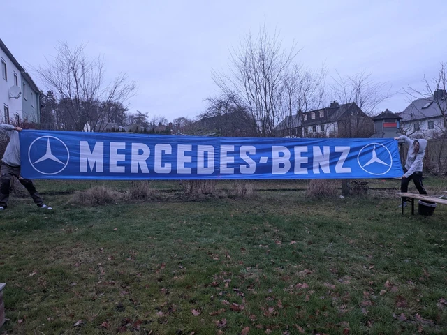RIESEN MERCEDES BENZ Fahne Banner Vintage Oldtimer Herold Werkstatt 8 ...