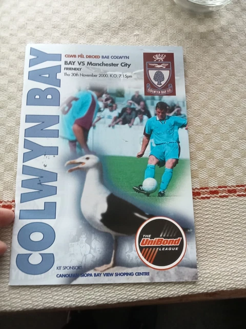 MATCH DAY: football programme - Colwyn Bay v Manchester City 11/2000 £3 ...