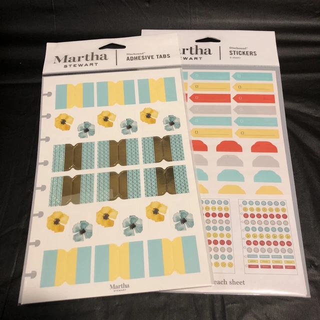 MARTHA STEWART AVERY Discbound Adhesive Tabs & Stickers TWO Packages ...
