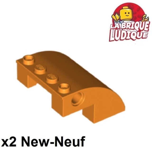 LEGO 2X SLOPE Curved Gradient Curve Cockpit Hole Roof 4x4x2 Orange ...