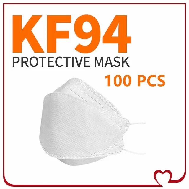 100 PCS WHITE KF94 Disposable Face Mask 4 Layers Protective Cover Adult Size EUR 23,22 - PicClick FR