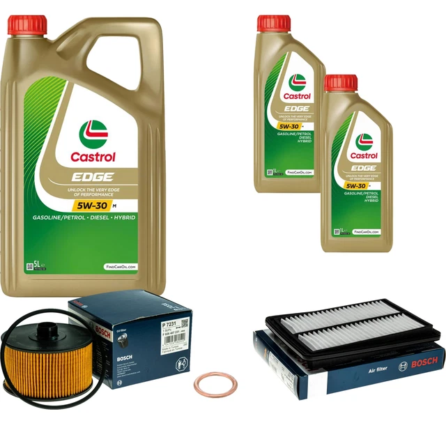 BOSCH INSPECTION SET 7 L Castrol 5W-30 M pour Nissan Qashqai II, 1.2 ...