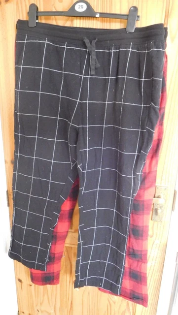 PRIMARK BLACK CHECK And Red Tartan Pyjama Bottoms Trousers 2Xl 2 Pairs ...