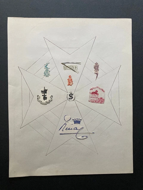 HMS INVINCIBLE & Royal facsimile & assorted Victorian crests single ...