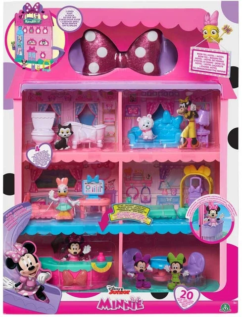 DISNEY MINNIE MOUSE Bow-Tel Hotel Dollhouse Playset Kids Xmas Gifts £78 ...
