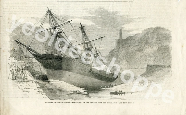 ANTIQUE NEWSPAPER CUTTING, Steam Ship Accident, Demerara, 1851 £5.49 ...