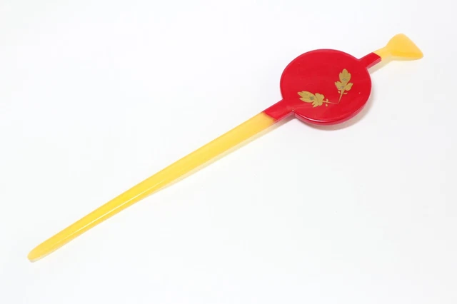 PEIGNE ANCIEN EN épingle à cheveux japonaise HIRAUCHI KANZASHI rouge ...