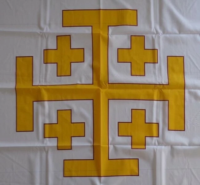 JERUSALEM CROSS FLAG Knights Templar Crusaders Flag 150 x 90cm $14.95 ...