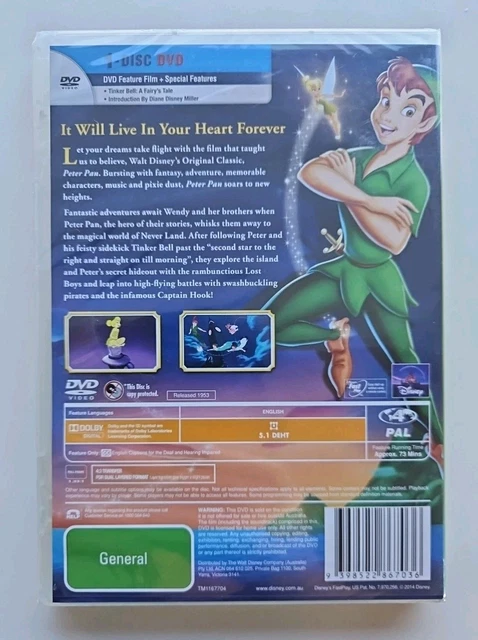 PETER PAN REGION 4 PAL DVD NEW $12.50 - PicClick AU