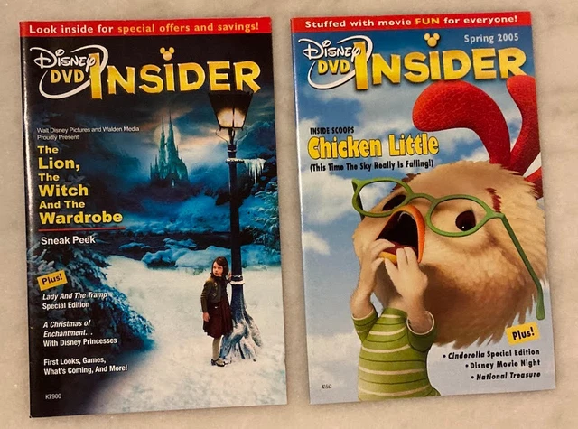 DISNEY DVD INSIDER Magazine; 2 Different Issues; 2005; Chicken Little ...
