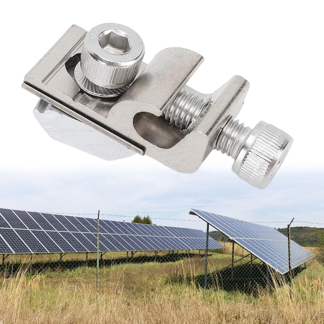 10 PCS STANDARD Solar Grounding Lugs Solar Panel Ground Wire Clamps ...