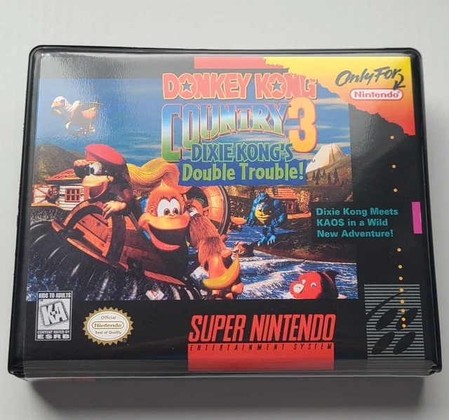 DONKEY KONG COUNTRY 3 Dixie Kong's Double Trouble CASE Super Nintendo ...