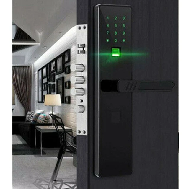 SMART SECURITY DOOR Lock Biometric Fingerprint Digital Keypad Keyless ...