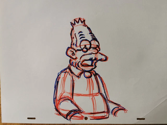 SIMPSONS TV SHOW Original Animation Art Cel Production Prop Drawing #47 ...