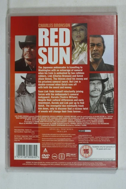 RED SUN (DVD,1971) Charles Bronson, Ursula Andress Region 2 PAL ...