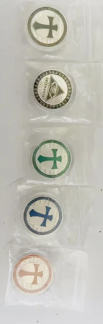 BLACK, ORANGE, GREEN, Blue, Templar Knight Cross 1 Oz Coin Finished In ...