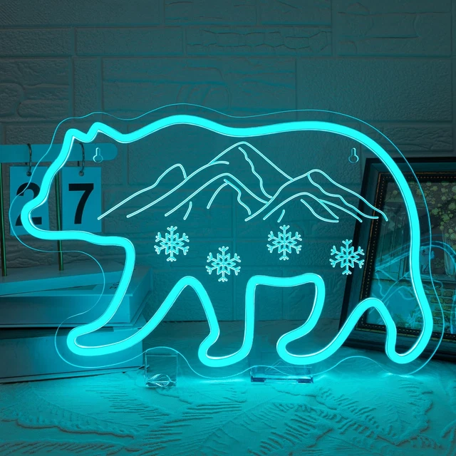 POLAR BEAR NEON Light Sign, Neon Signs for Wall Decor, Mountain Led £41 ...