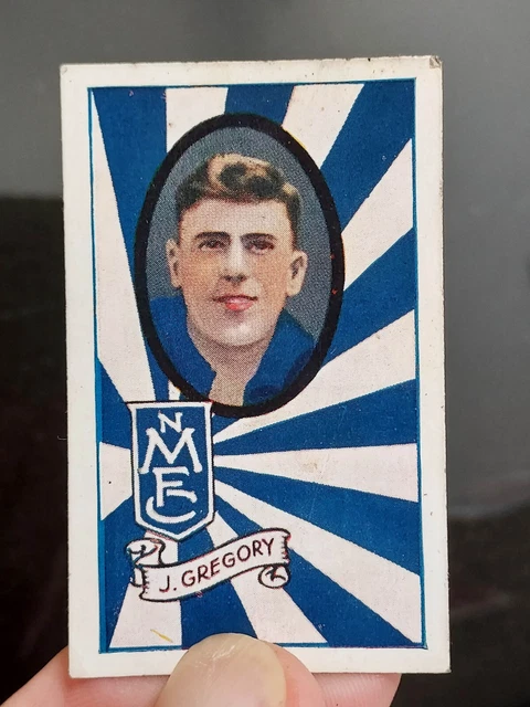 1933 ALLENS IRISH Moss Gum Jubes VFL football card #49 J Gregory NORTH ...
