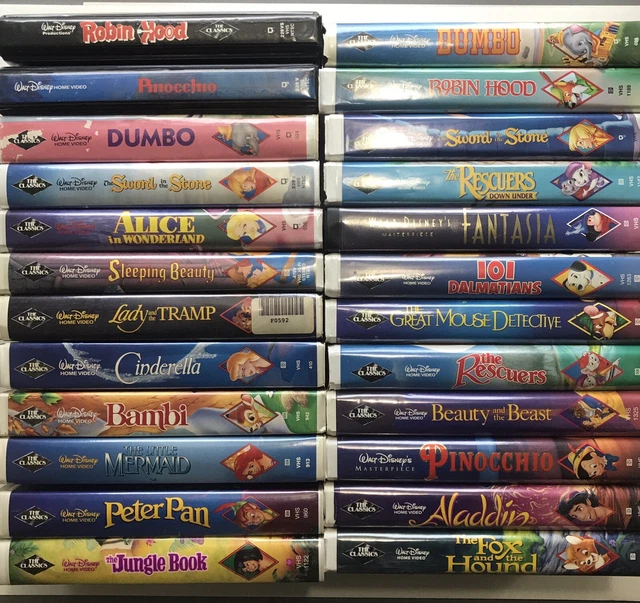 COMPLETE (24) DISNEY VHS Set LOT All Black Diamond! Animated Classic ...