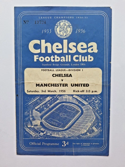 CHELSEA V MANCHESTER United - Season 1955-56 Football Programme £10.00 ...