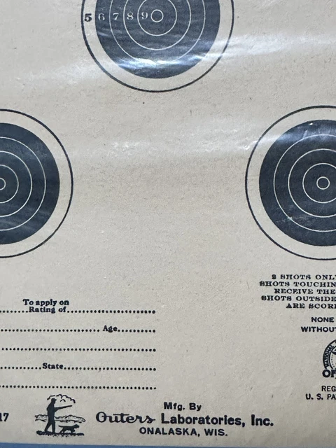 VINTAGE NRA PAPER Targets 50 Foot Junior Rifle Targets Lot Of (12 ...