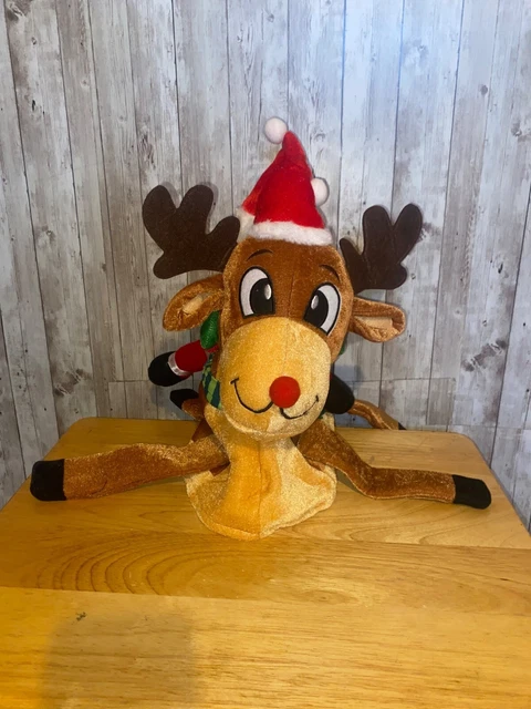 NOVELTY 3-D CHRISTMAS Santa riding Reindeer Rudolph Party Hat Holiday £ ...