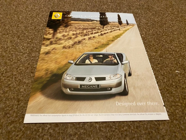 INT1 TWO PAGE Advert 16X11 The Renault Megane Car £11.99 - PicClick UK