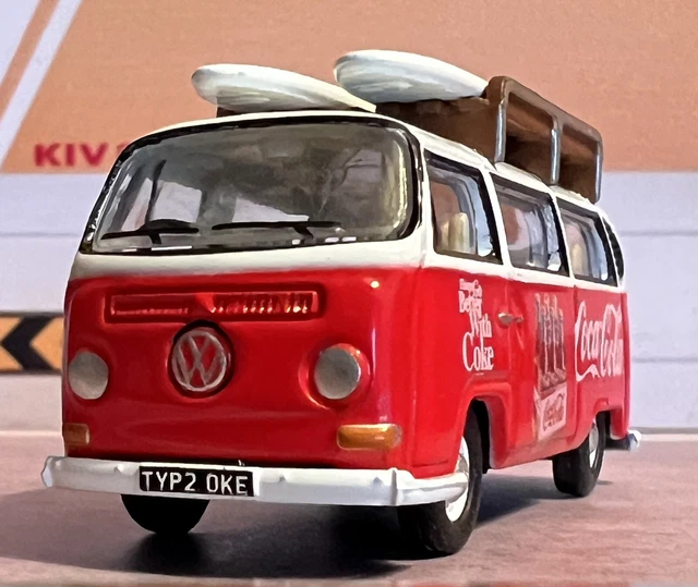 VW COCA COLA T2 CAMPER VAN SURF MINIBUS Oxford 1/76 Diecast New Boxed ...