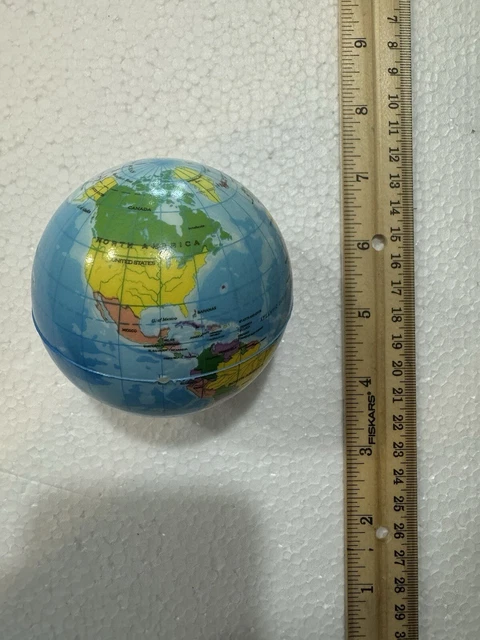 WORLD MAP EARTH Globe Squeeze Foam Ball Hand Wrist Exercise Stress ...