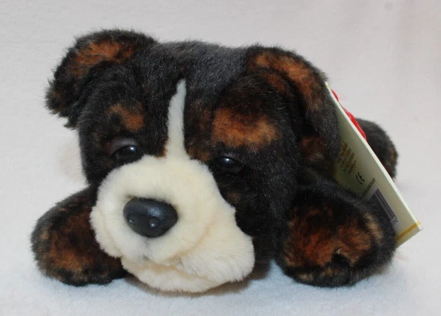 KEEL TOYS &BIFFA& Boxer Laying Down Puppy Dog Soft Toy Plush Beanie ...