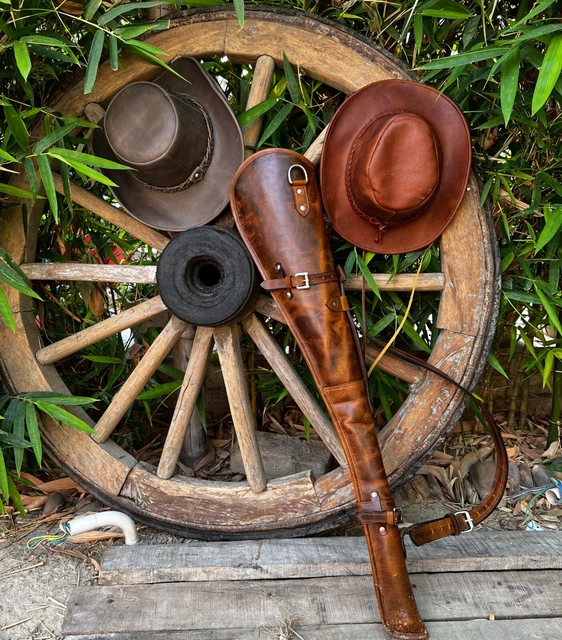 LEATHER WESTERN RIFLE fits lever action rifle Winchester case, henry ...