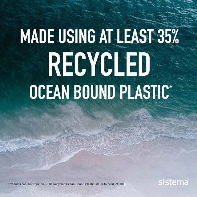 OCEAN BOUND PLASTIC Bento Box Cube | 1.25L Square Lunch Box with ...