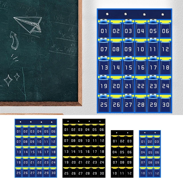 NUMBERED POCKET CHART Over Door Hanging Classroom Organizer for Cell ...