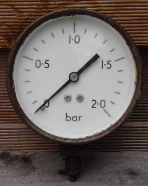 VINTAGE ORIGINAL BRASS Boat Engine Room Bar Gauge Nautical Maritime* £ ...