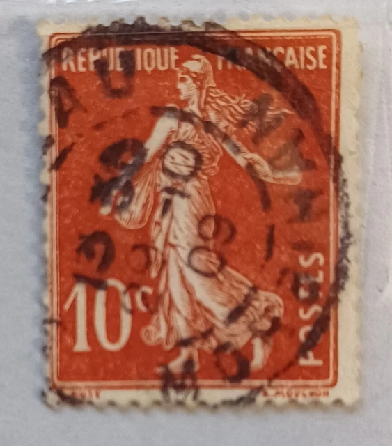 FRANCOBOLLO FRANCIA LA Seminatrice, 10 cent., 1905, rosso, obliterato ...