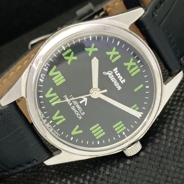 ANCIENNE MONTRE HOMME Indien Mécanique Hmt Jawan Winding Cadran Noir ...