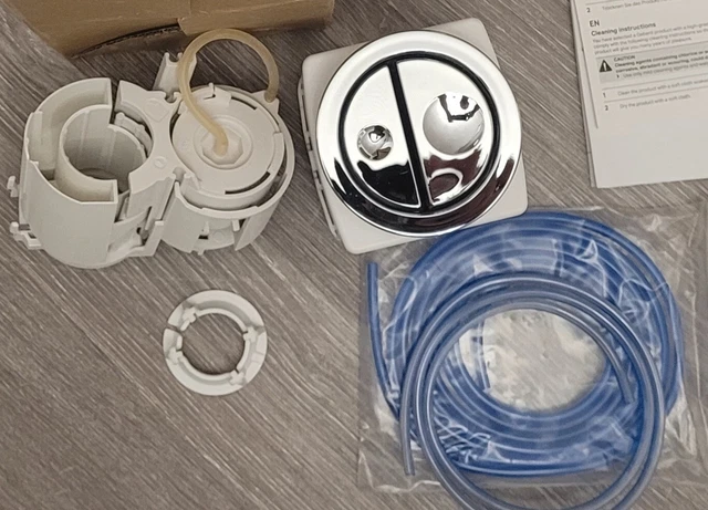 GEBERIT CONCEALED CISTERN Pneumatic Dual Flush Push Button 241.413.21.1 ...