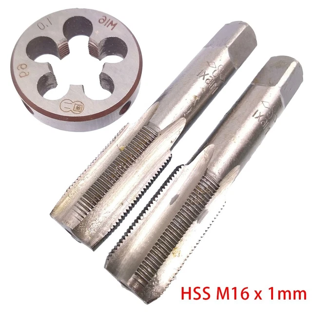 HSS M16 X 1mm Metric Thread Taper Plug Tap and Die Right Hand Tool Set ...