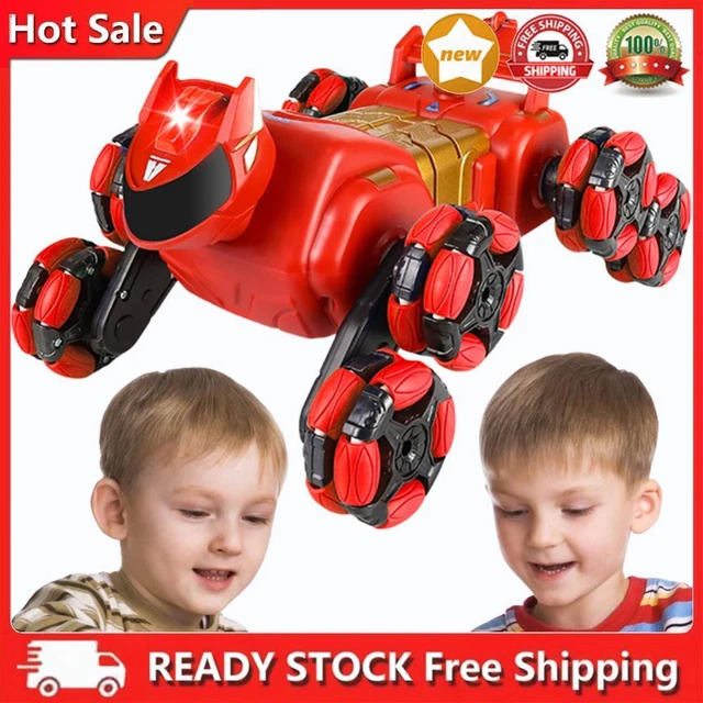 2.4GHZ 4WD EIGHT Wheeled Remote Control Stunt Dog Gesture RC Car for ...