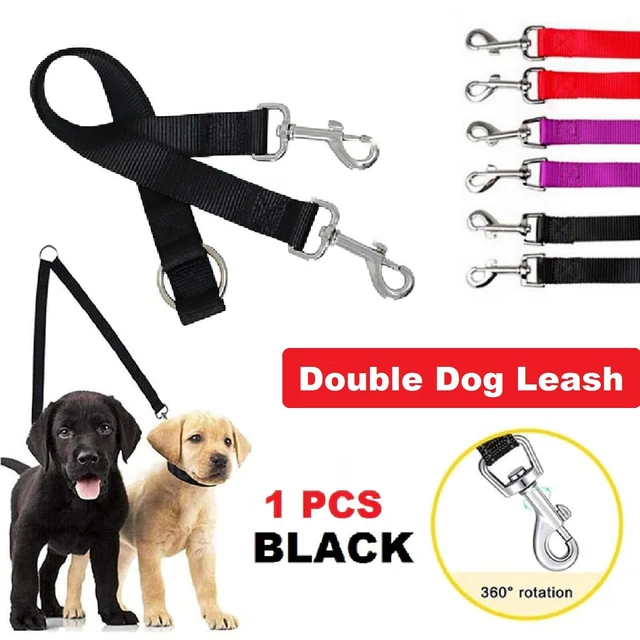 DUPLEX DOUBLE DOG Coupler Twin Dual Lead 2 Way Two Pet Dogs Walking ...