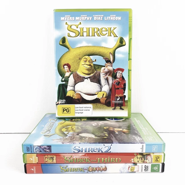 SHREK DVD BUNDLE (Shrek 1, 2, 3 & Shrek The Halls Region 4 VGC Free ...