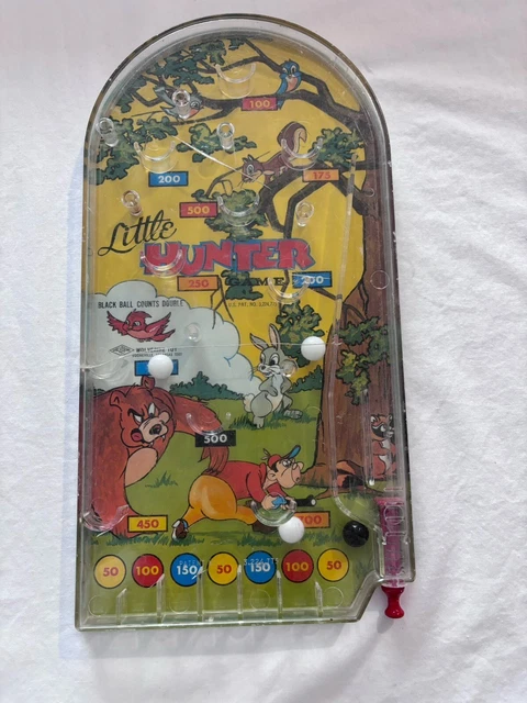 VINTAGE LITTLE HUNTER Handheld Marble Pinball Game - Wolverine Toy ...