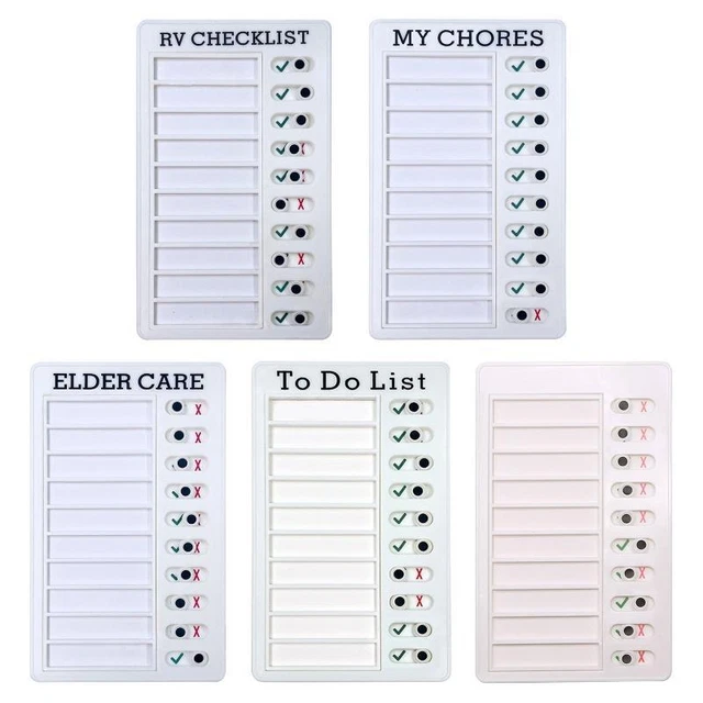 DAILY TASK PLANNING Board Portable Plastic Memo Checklist Board