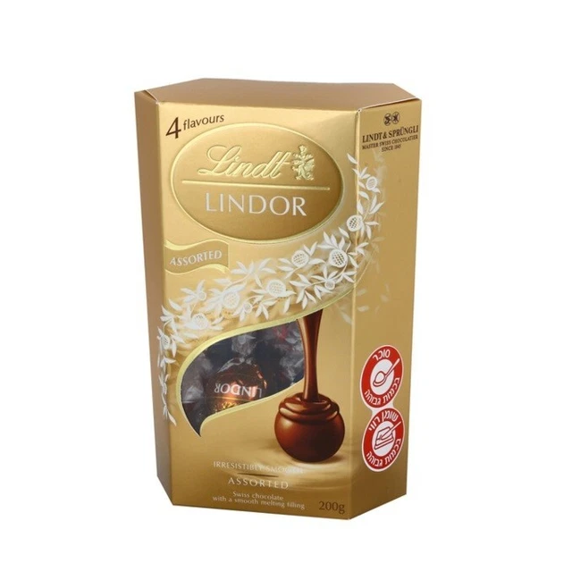 LINDT LINDOR MILK Chocolate Assorted 4 Flavors, 200 Grams, From Israel ...