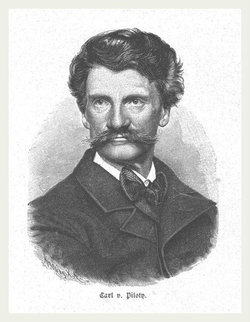 RITRATTO-CARL VON PILOTY-GENERE tedesco pittore-incisione su legno ...