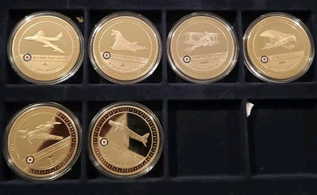 AIRCRAFT OF THE RAF Commemorative Box Collection Of Six 24 Carat Gold ...